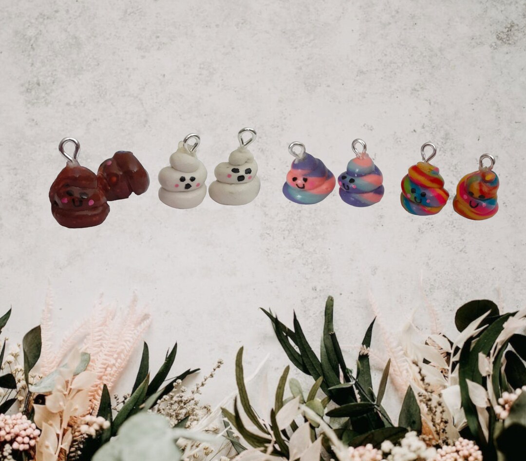 Kawaii Poo Charms / Polymer Clay Poop Charms / Kawaii Unicorn Poop ...