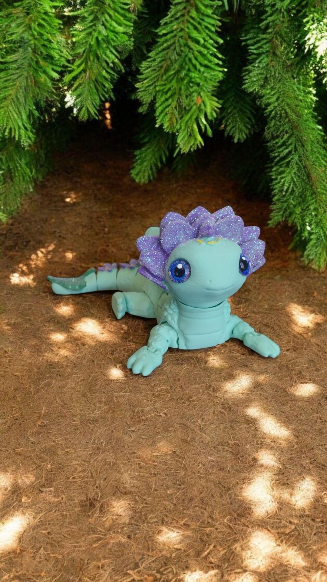 Hand Painted 3D Floral Lilac Dragon / 3d Printed Flower Dragon / Desk ...