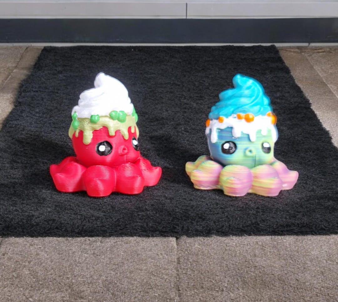 3D Articulated Dessert Ice Cream Squid Fidget / 3d Printed Squid ...