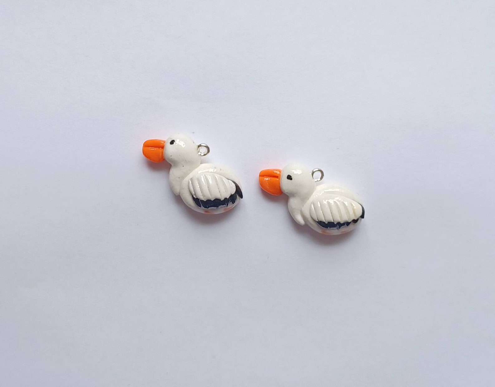 Kawaii Pelican Charms / Polymer Clay Bird Charms / Kawaii Animal Charms ...
