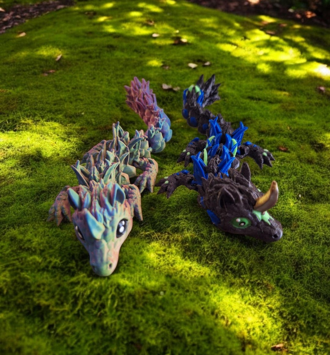 3D Articulated Rainbow Unicorn Baby Dragon / 3d Printed Unicorn Dragon ...