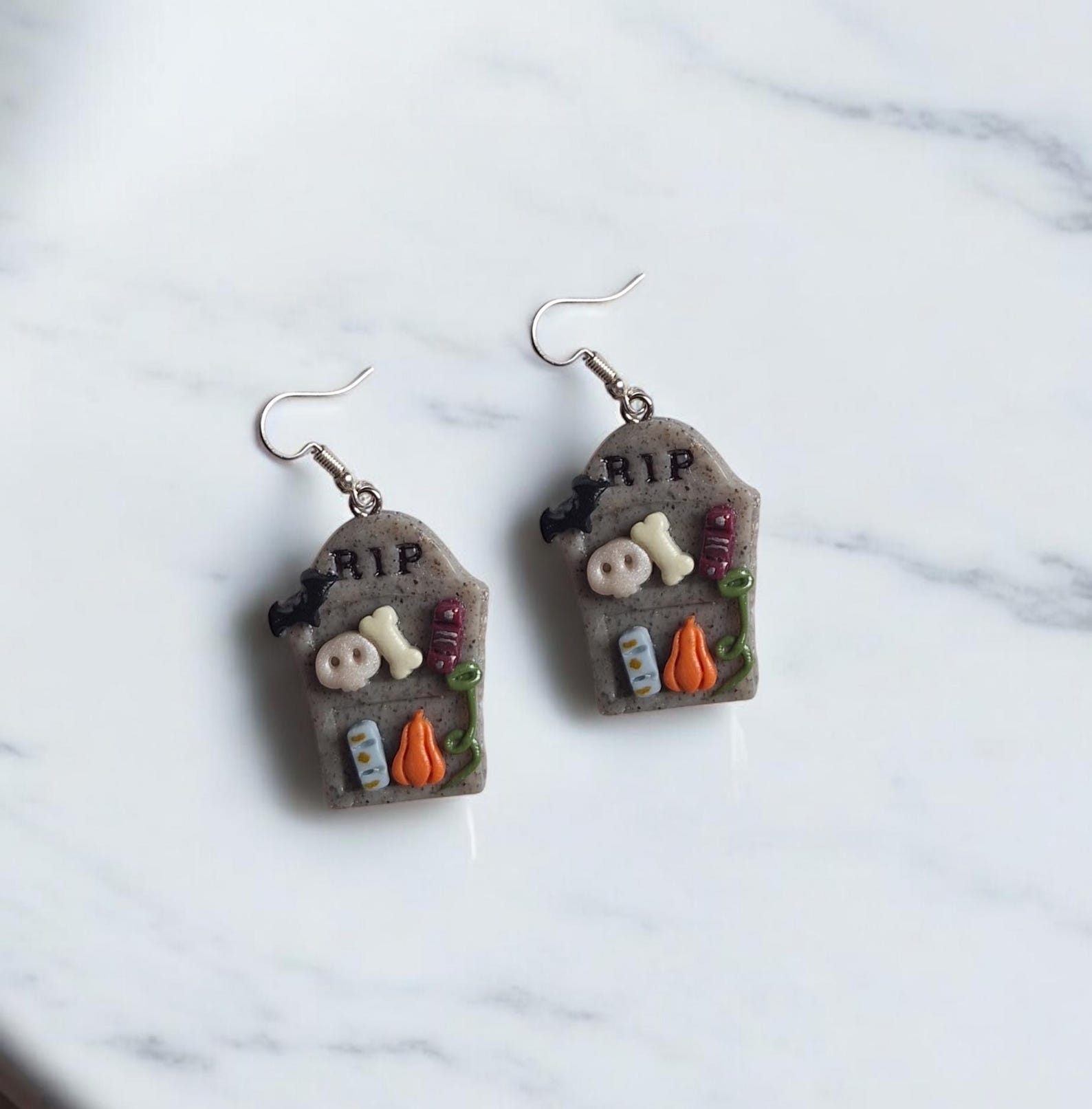 Kawaii Clay Coffin Halloween Fall Bookshelf Earrings / Polymer Clay ...