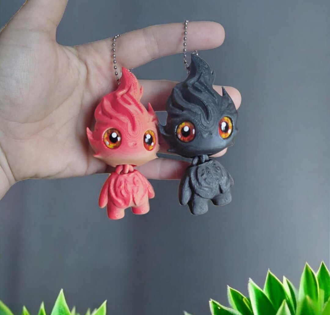 Painted 3d Baby Fire Imp Keychain / 3d Printed Baby Imp Dragon / Desk ...