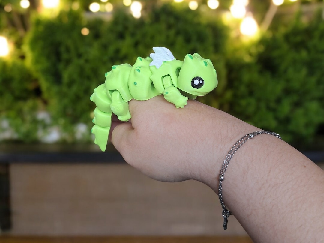 Hand Painted 3D Articulated Dragon Salamander / 3d Printed Green ...