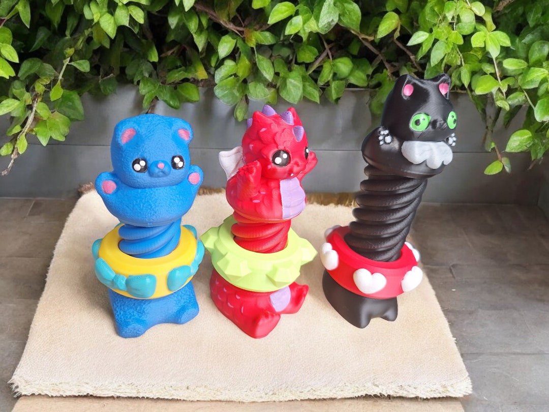 Hand Painted 3D Bolt Animal Fidgets / 3d Printed Dragon Fidget ...