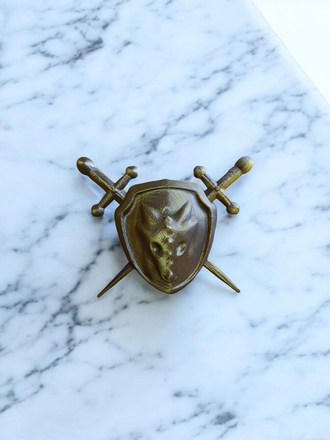 3D Printed Dragon Shield Hair Bun Pin / 3d Printed Dragon Animal Hair ...