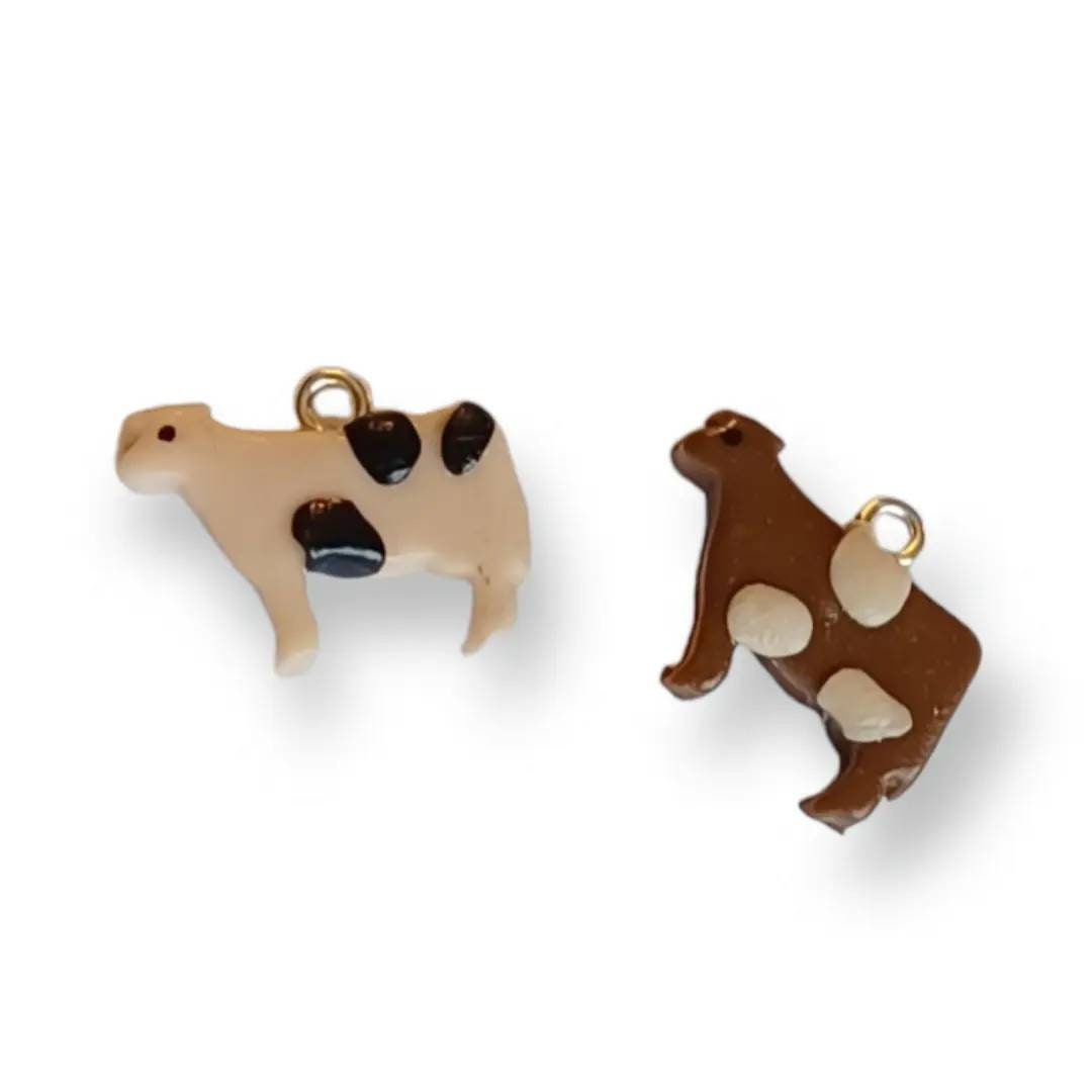 Kawaii Cow Charms/ Polymer Clay Cow Charms / Kawaii Animal Charms ...