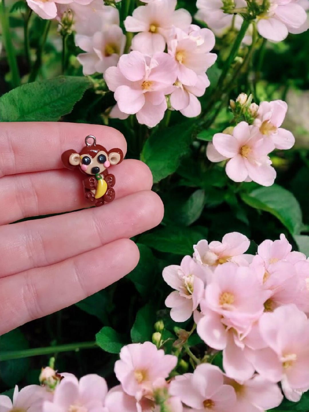 Polymer Clay Monkey Charms / Cute Kawaii Clay Monkey With Banana Animal ...