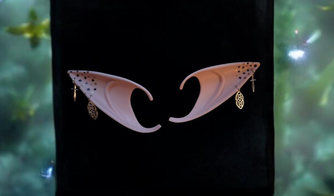 Celtic Knot Brown Gold Freckle Rubber Fairy Pixie Elf Ears / Halloween ...