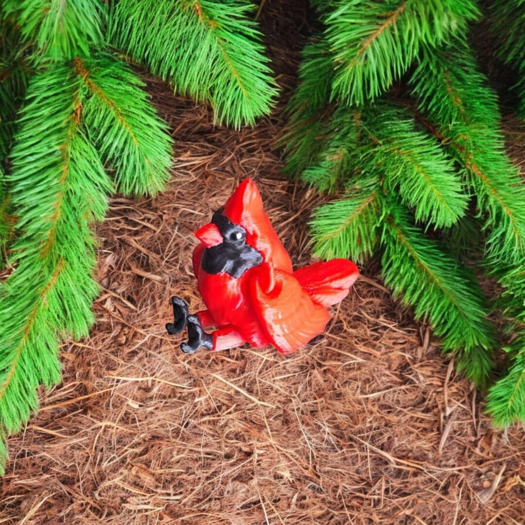 Painted 3D Flexi Red Cardinal Bird / 3d Printed Cute Cardinal / 3d ...