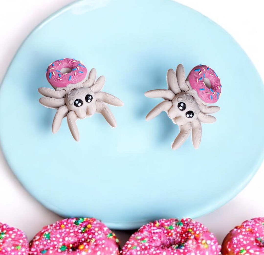 3D Kawaii Articulated Small Donut Spiders / 3d Printed Spider Insect ...