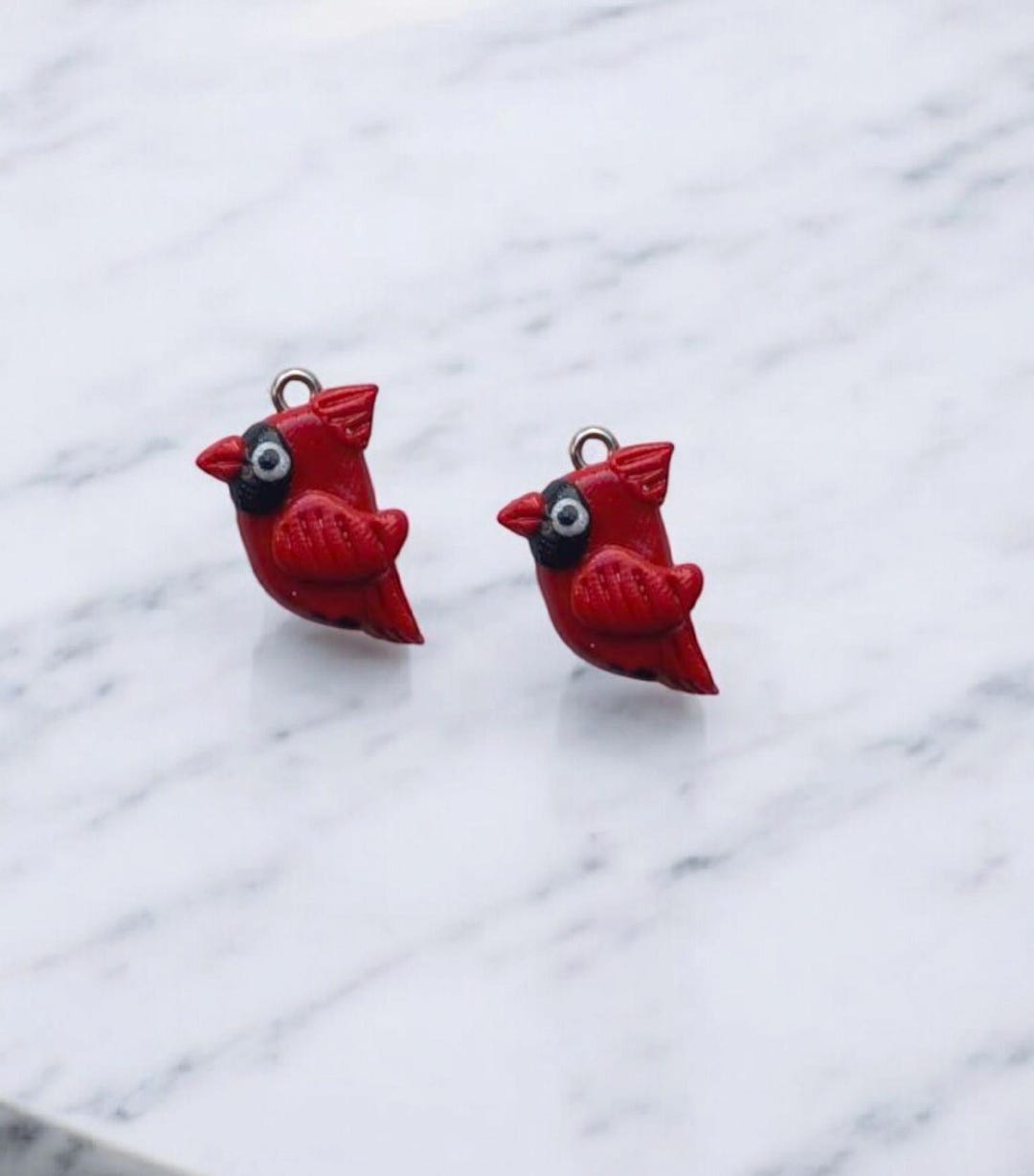 Kawaii Cardinal Bird Charms / Polymer Clay Cardinal Charms / Kawaii ...
