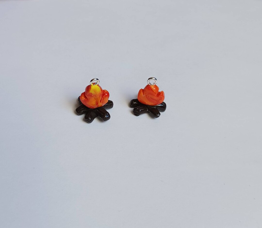 Kawaii Campfire Charms / Polymer Clay Camping Charms / Kawaii Fire ...