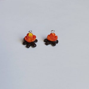 Kawaii Campfire Charms / Polymer Clay Camping Charms / Kawaii Fire ...