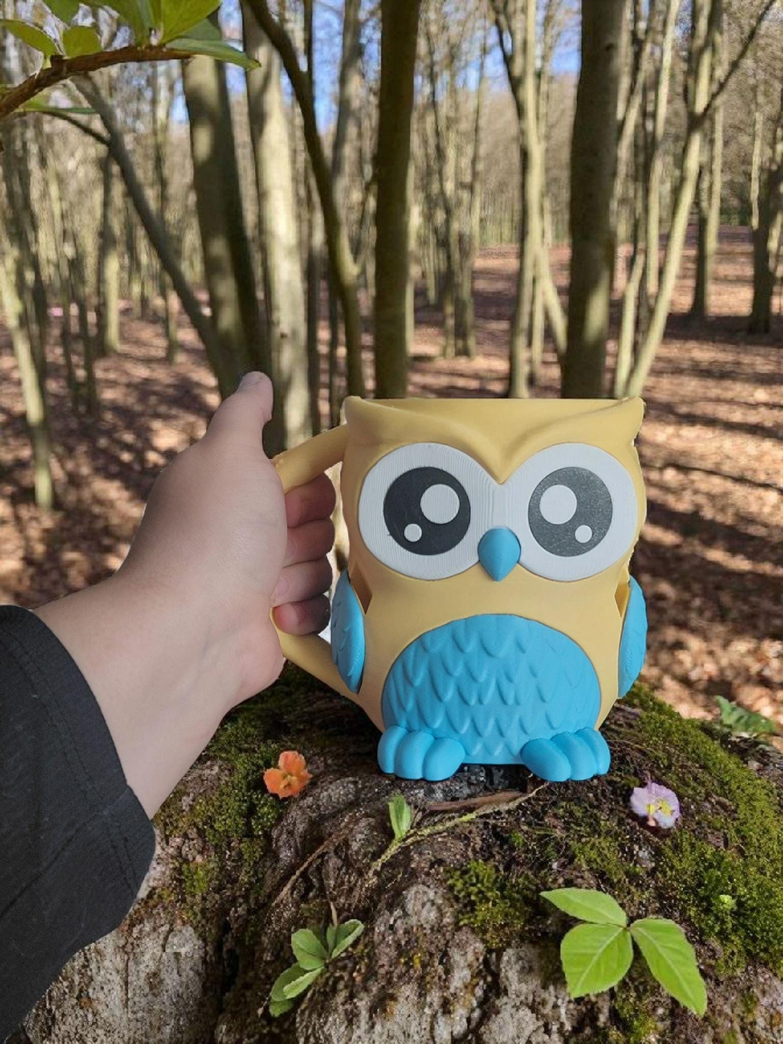 3D Printed Owl Ice Cream Pint Holder With Spoon Slots - Etsy