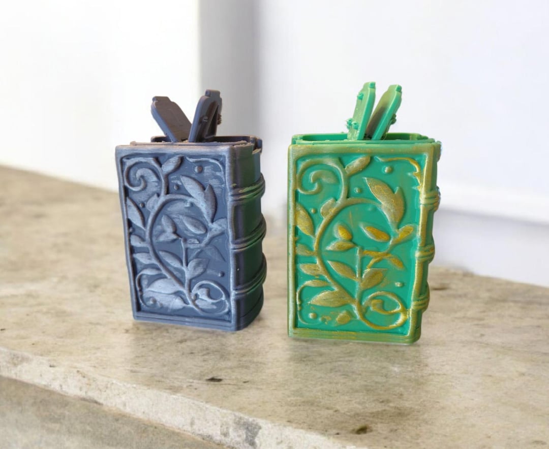 Hand Painted 3D Set of 6 Book Spice Containers / 3d Printed Fancy ...
