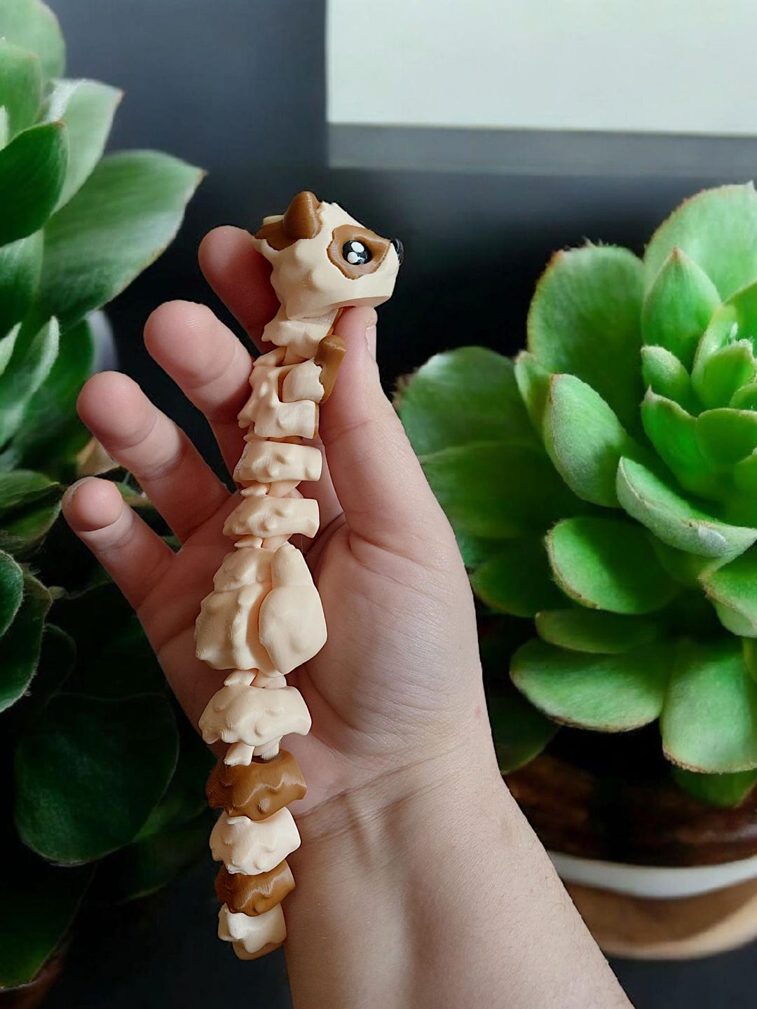 Hand Painted 3D Articulated Flexi Ferret / 3d Printed Brown Tan Ferret ...