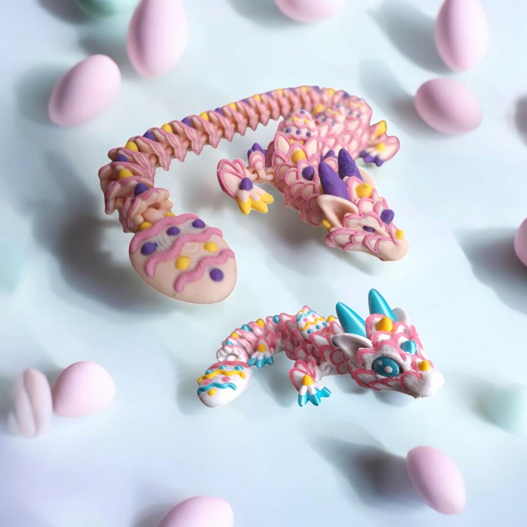 3D Articulated Easter Holiday Egg Cookie Dragon / 3d Printed Holiday ...