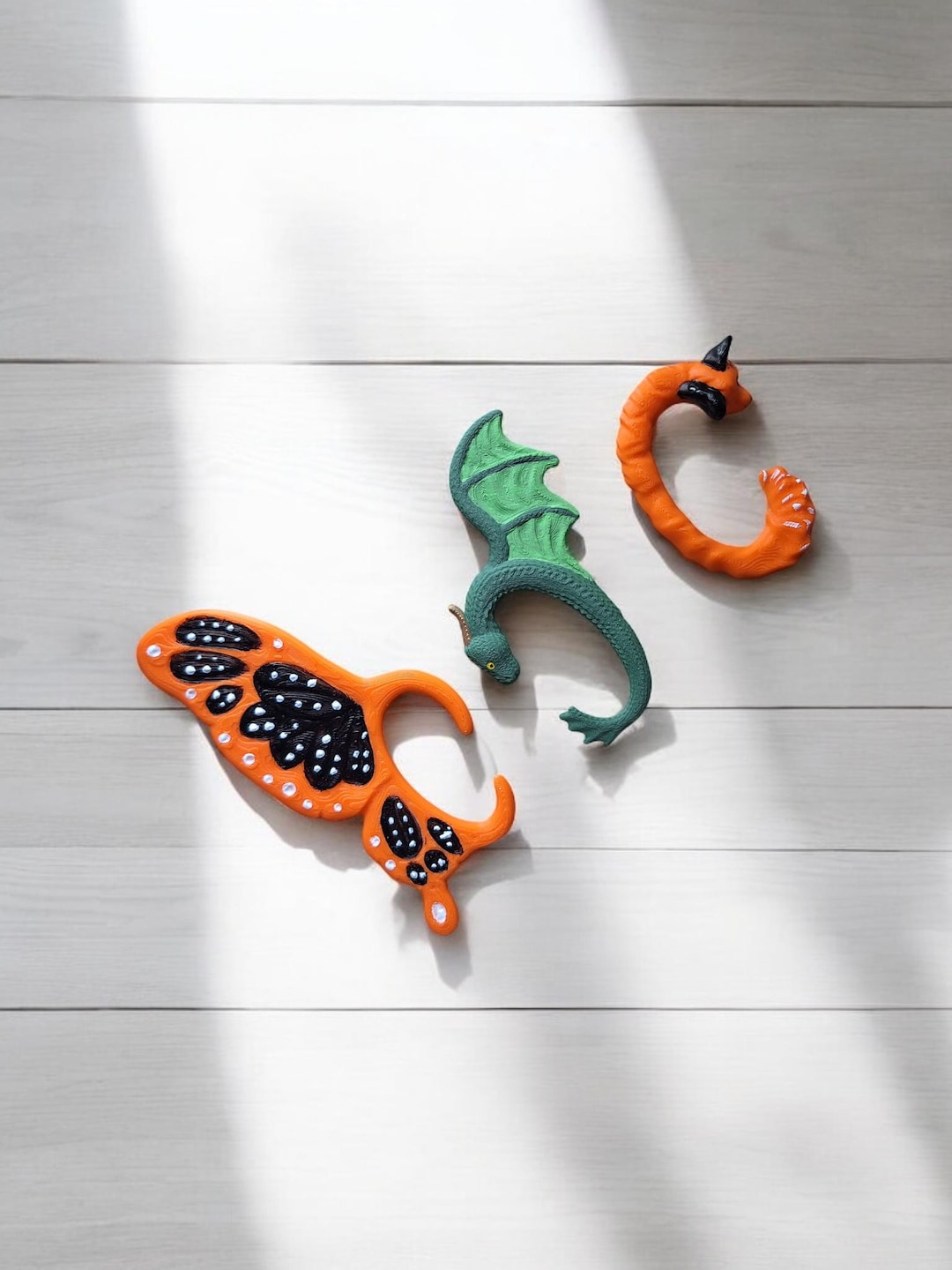 Hand Painted 3D Printed Fox Butterfly Dragon Ear Cuff / 3d Printed ...