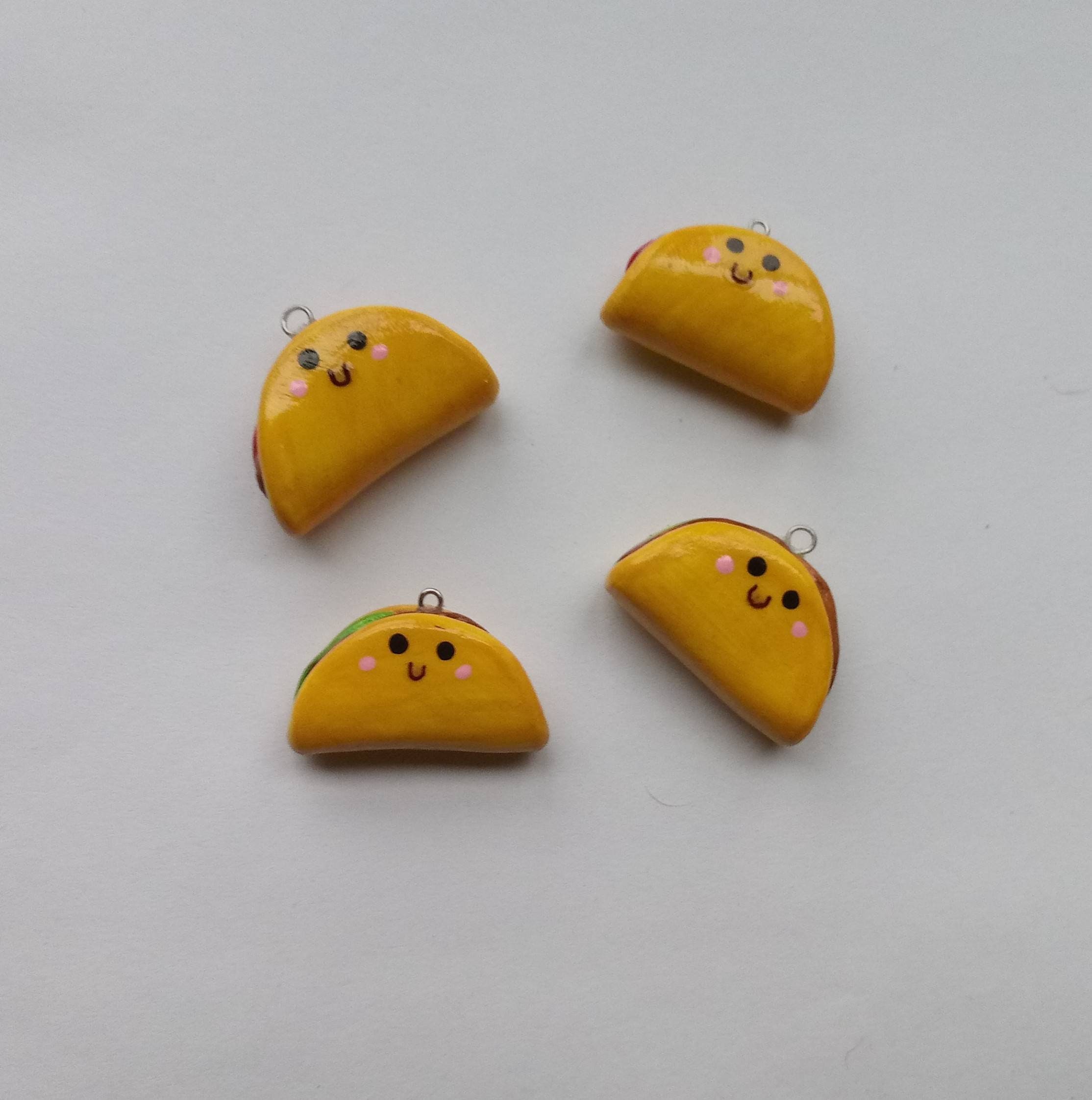 Kawaii taco charms / polymer clay taco charms / kawaii food | Etsy