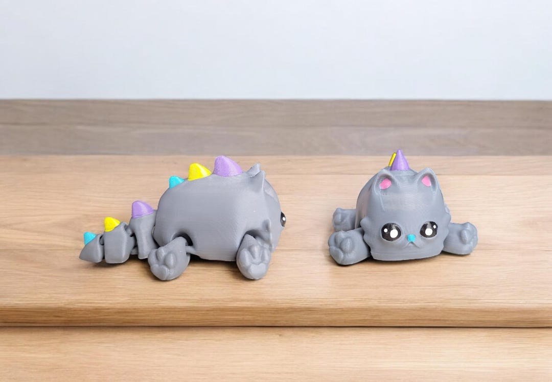 3D Articulated Cat Dinosaur / 3d Printed Kittysaurus / 3d Printed Animals Kitty Cat Dino ...