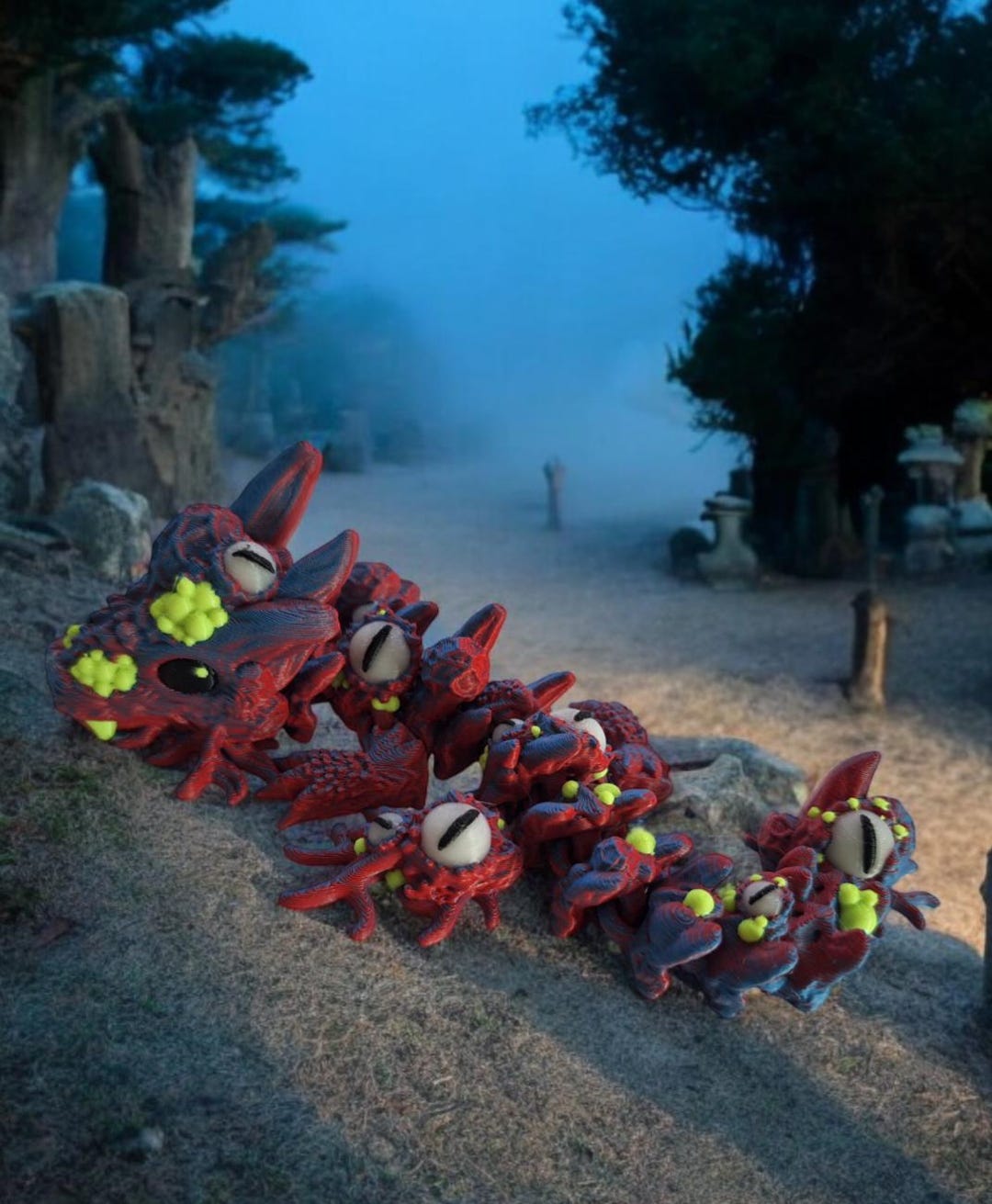 3D Articulated Scary Spooky Red Blue Infested Baby Dragon / 3d Printed ...