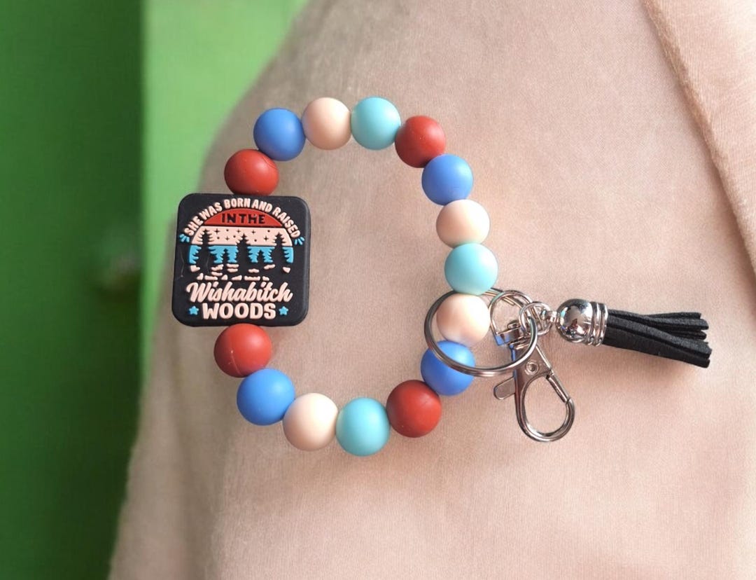 Silicone Beaded Wristlet Keychain / Born and Raised Wishabitch Woods ...