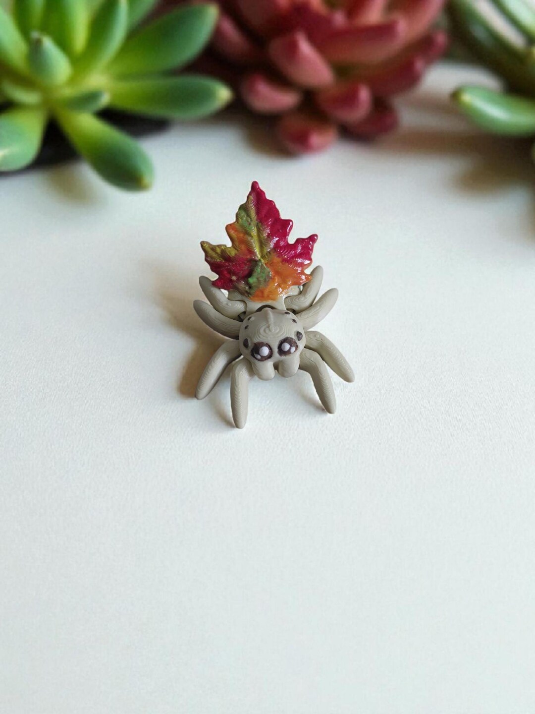 Painted 3D Small Fall Autumn Leaf Spiders / 3d Printed Spider Insect ...