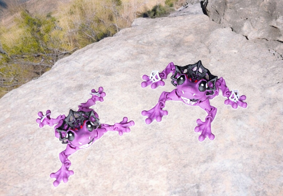 3D Articulated Purple Vampire Frog / 3d Printed Turtle Animals ...