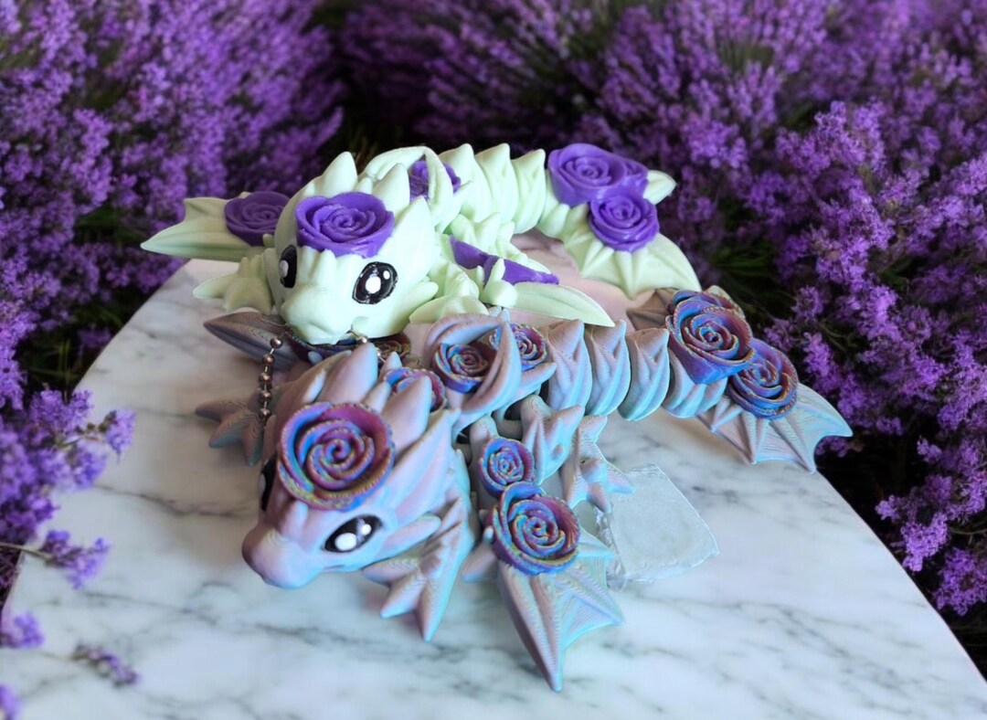3D Articulated Rose Wyvern Dragon Keychain / 3d Printed Dragon Animals ...