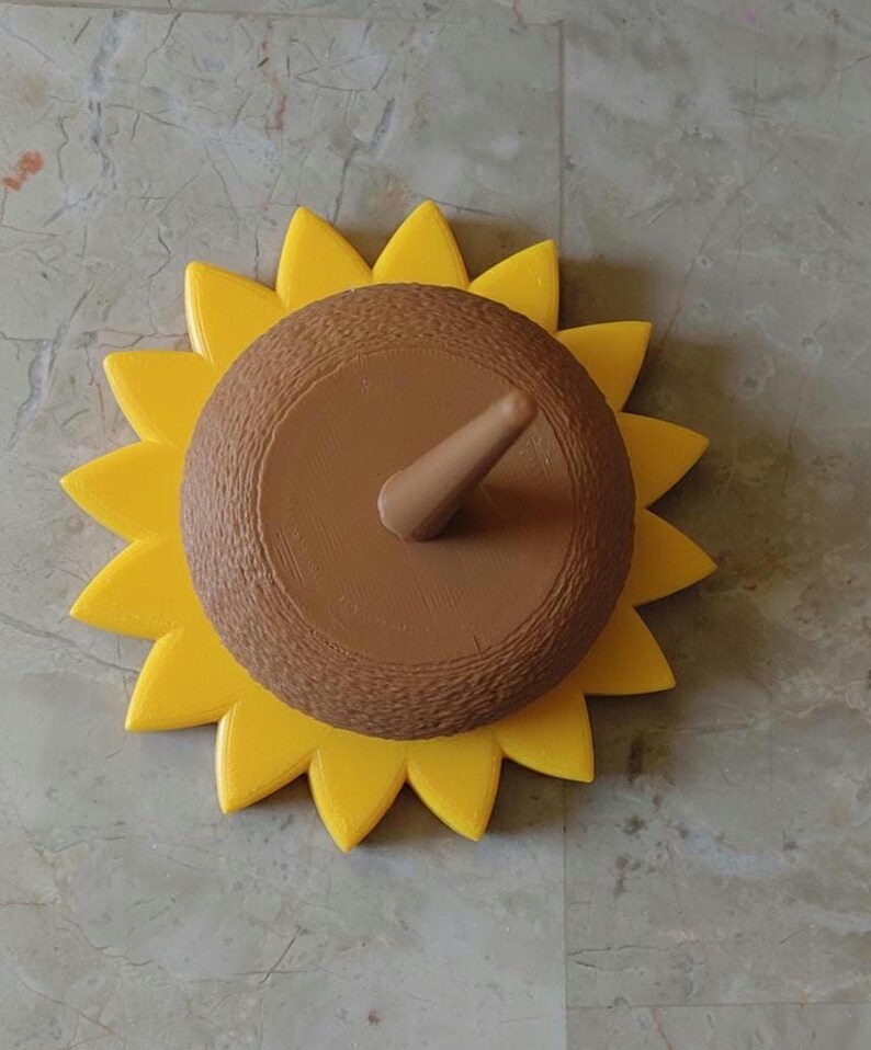 Yellow Brown Sunflower Yarn Spinner / 3d Cute Sun Flower Floral Yarn ...