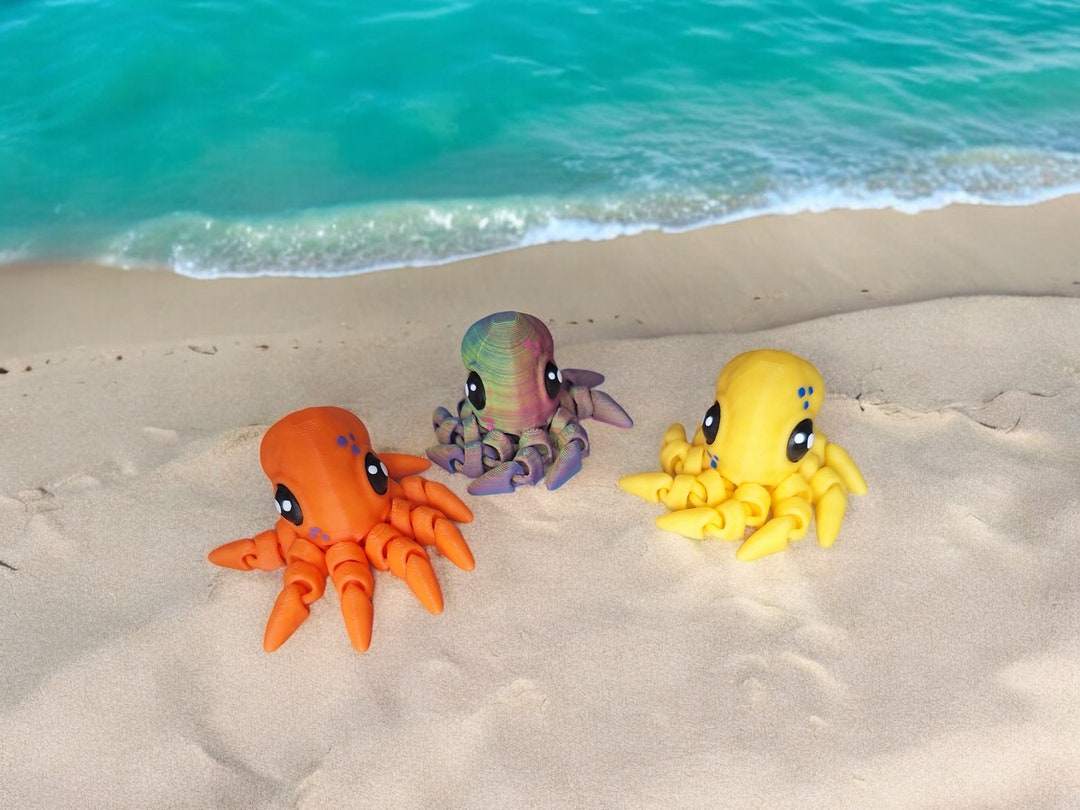 Painted 3D Articulated Colorful Octopus Squid / 3d Printed Octopus ...
