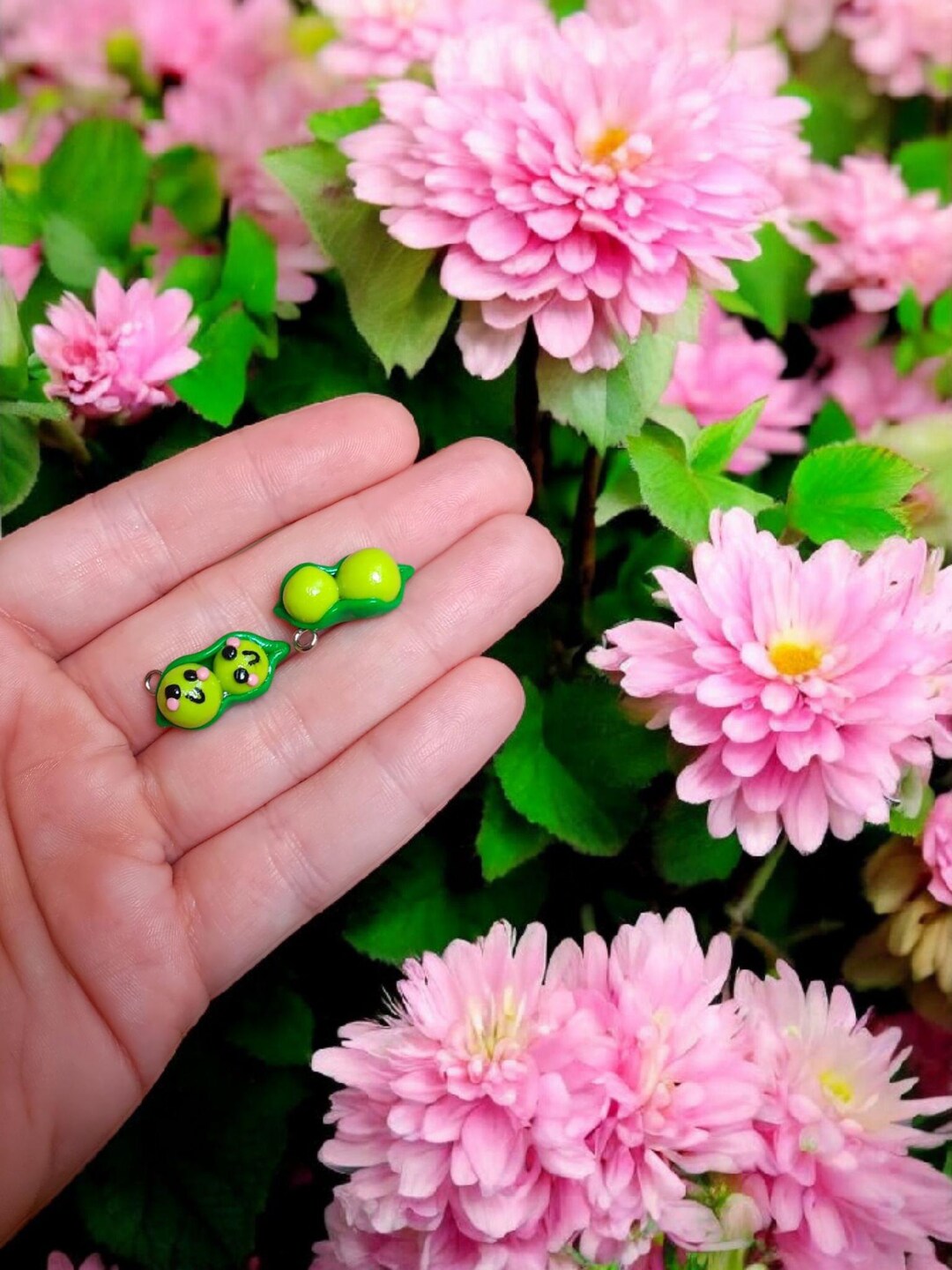 Polymer Clay Peas in a Pod Charms / Cute Kawaii Clay Pea Pod Food ...