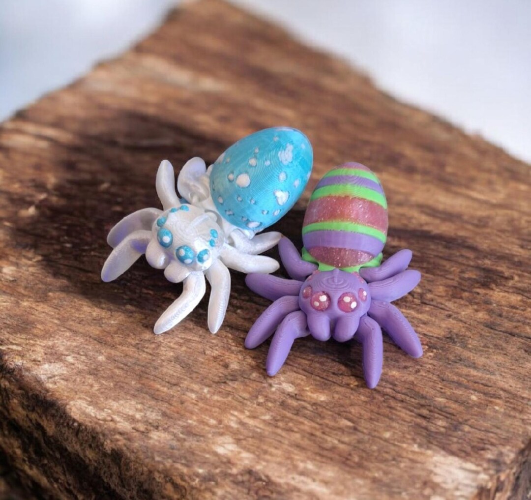 Painted 3D Kawaii Small Easter Egg Spiders / 3d Printed Spider Insect ...