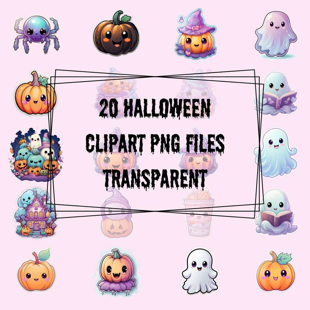 20 Cute Kids Kawaii Halloween Pastel Clip Art Bundle Printable ...
