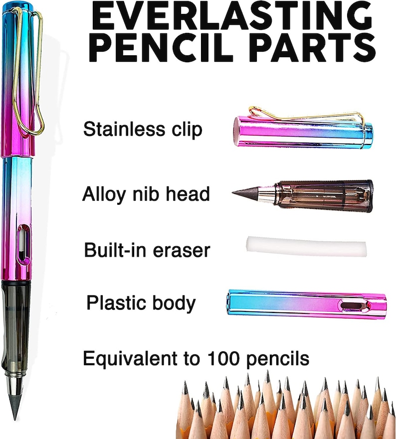 Primo Lines Infinity Pencil Set 6 Colorful Everlasting Pen - Etsy