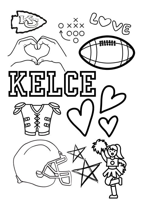 Taylor Swift Superbowl LVIII Coloring PDF 13 Pages - Etsy