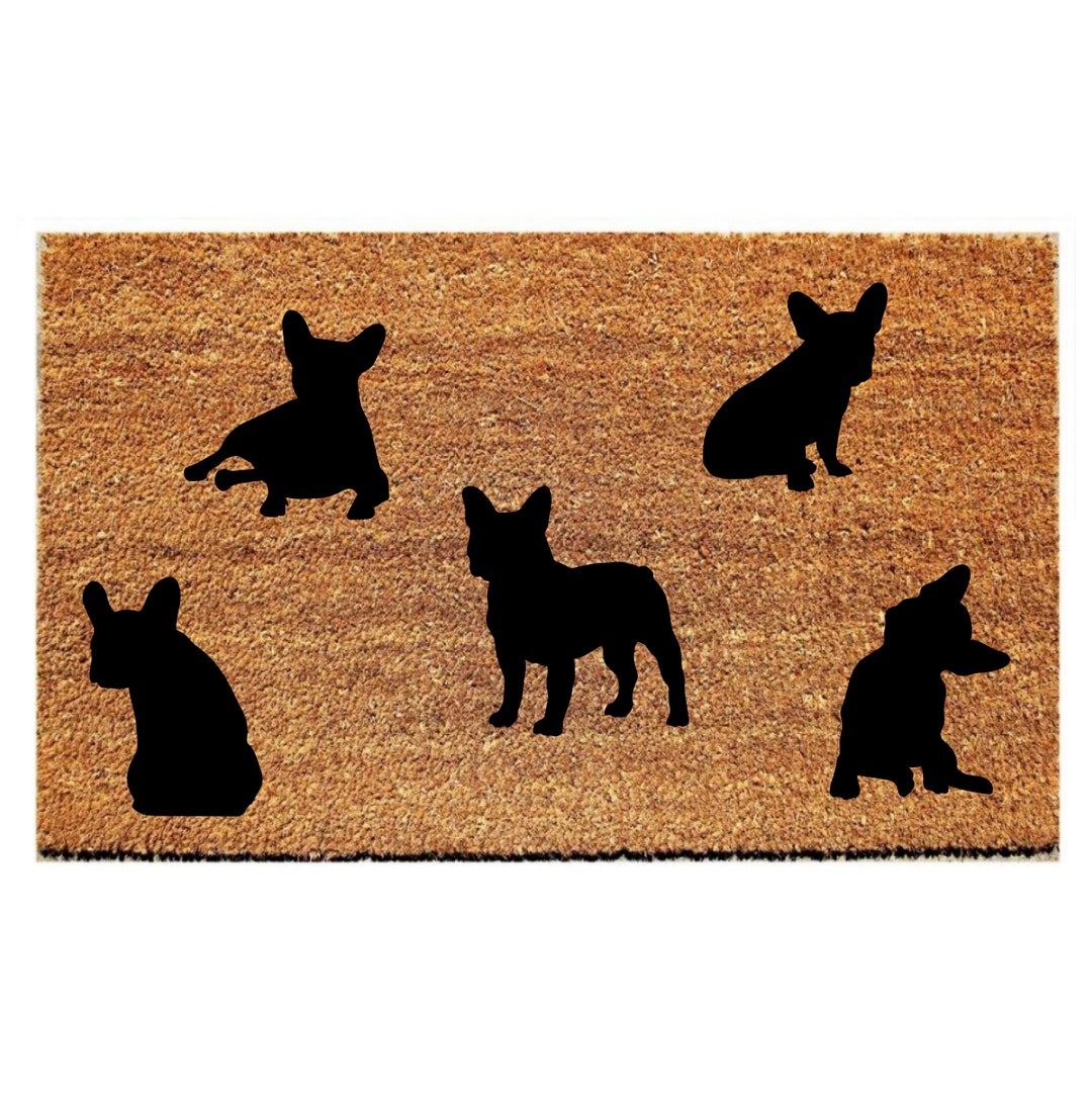Custom Doormat Frenchie Silhouettes - Etsy Israel
