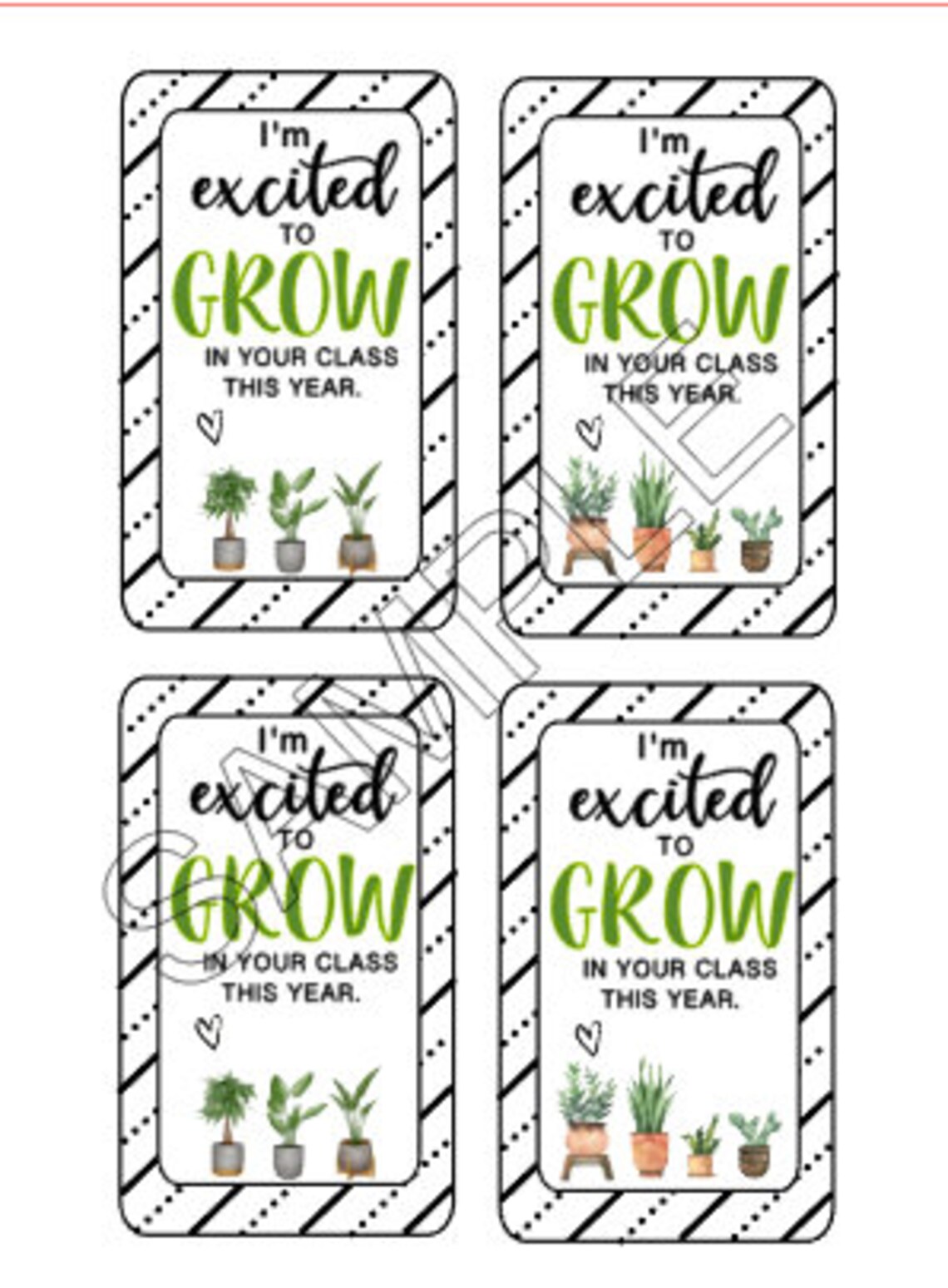 I'm Excited to Grow in Your Class This Year Printable| First Day of ...