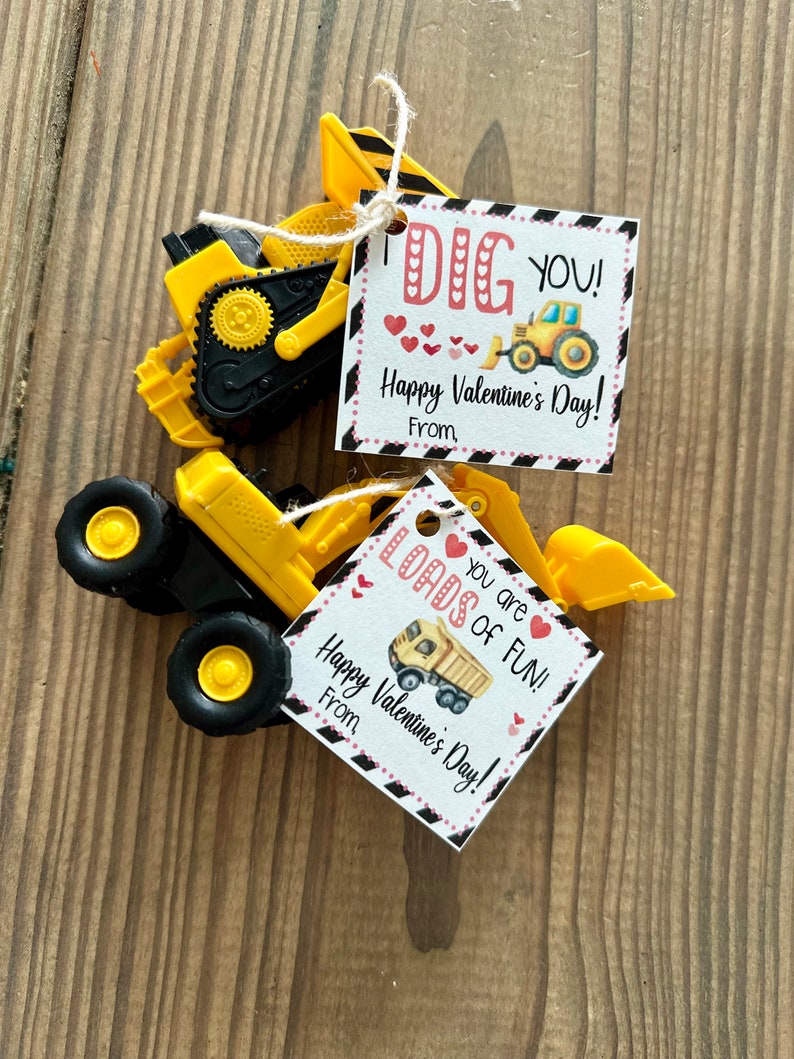 Construction Truck Class Valentine Boy School Valentine Printable Loads ...