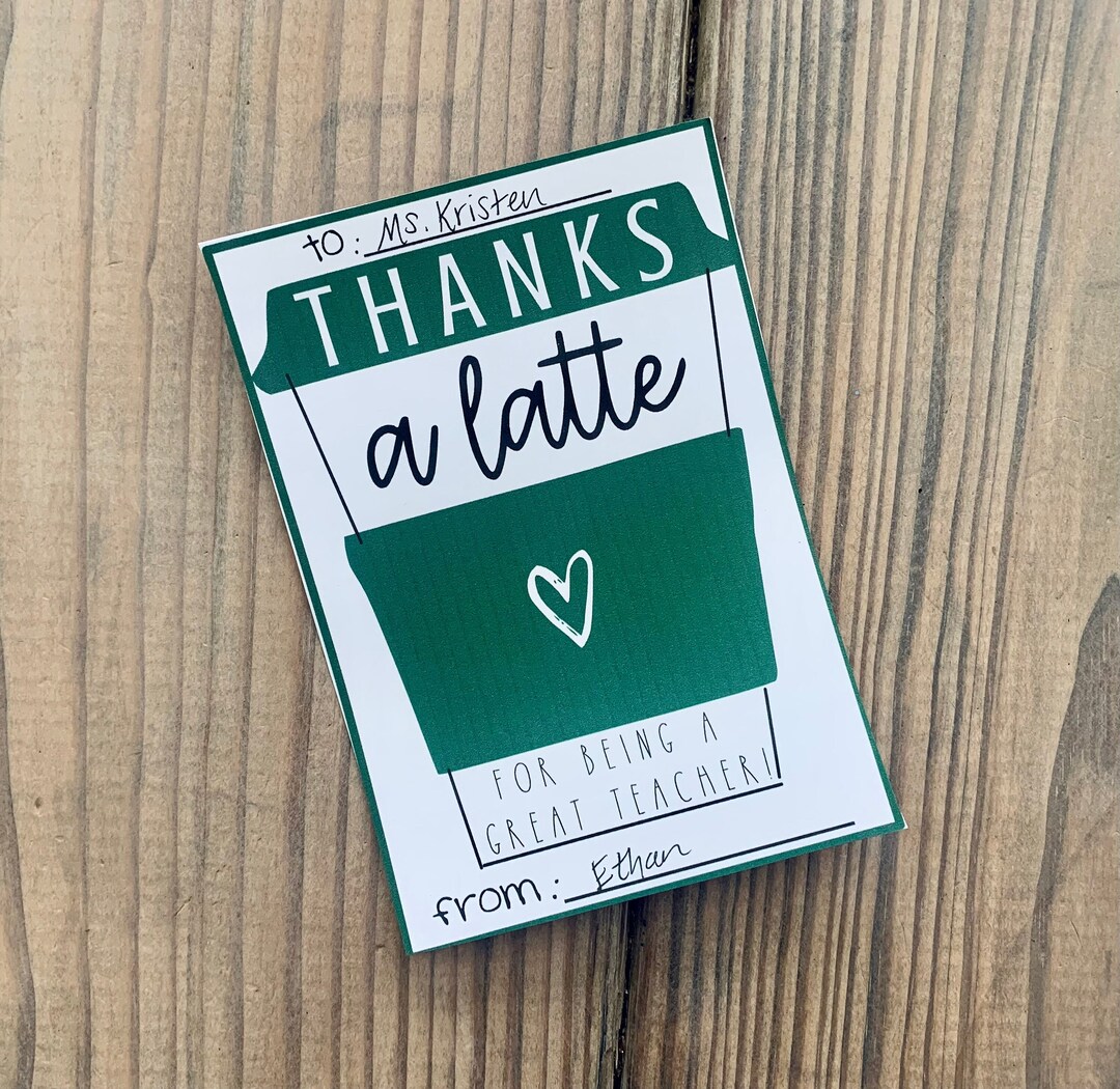 Thanks A Latte Teacher Gift Card Holder | Teacher Gift | Teacher ...
