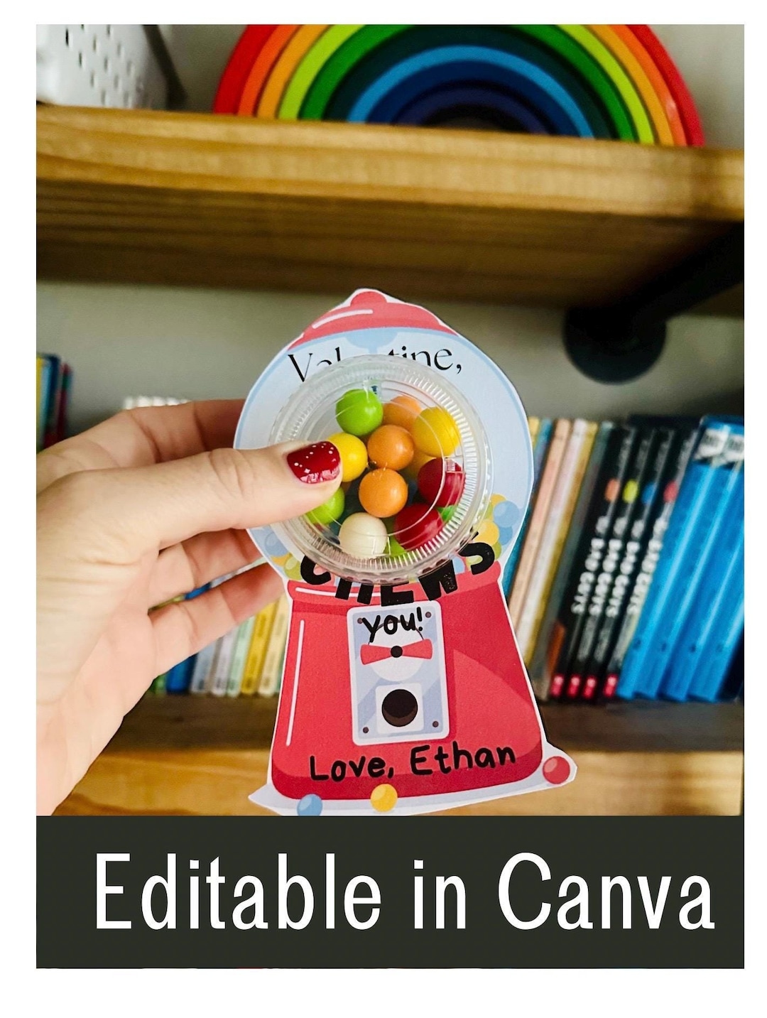 Easy Class Valentine | Gumball Valentine | I Chews You Gum Card ...