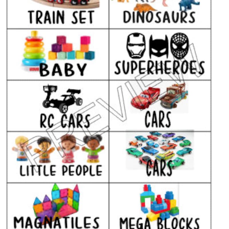 Toy Bin Labels - Etsy