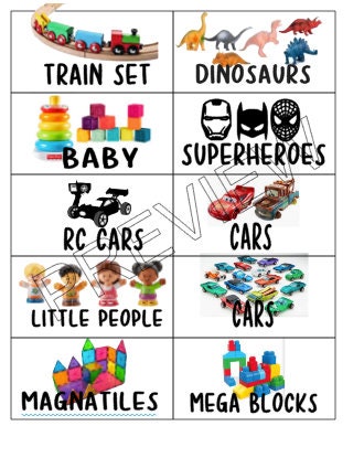 Toy Bin Labels With Pictures 30 of Them - Etsy