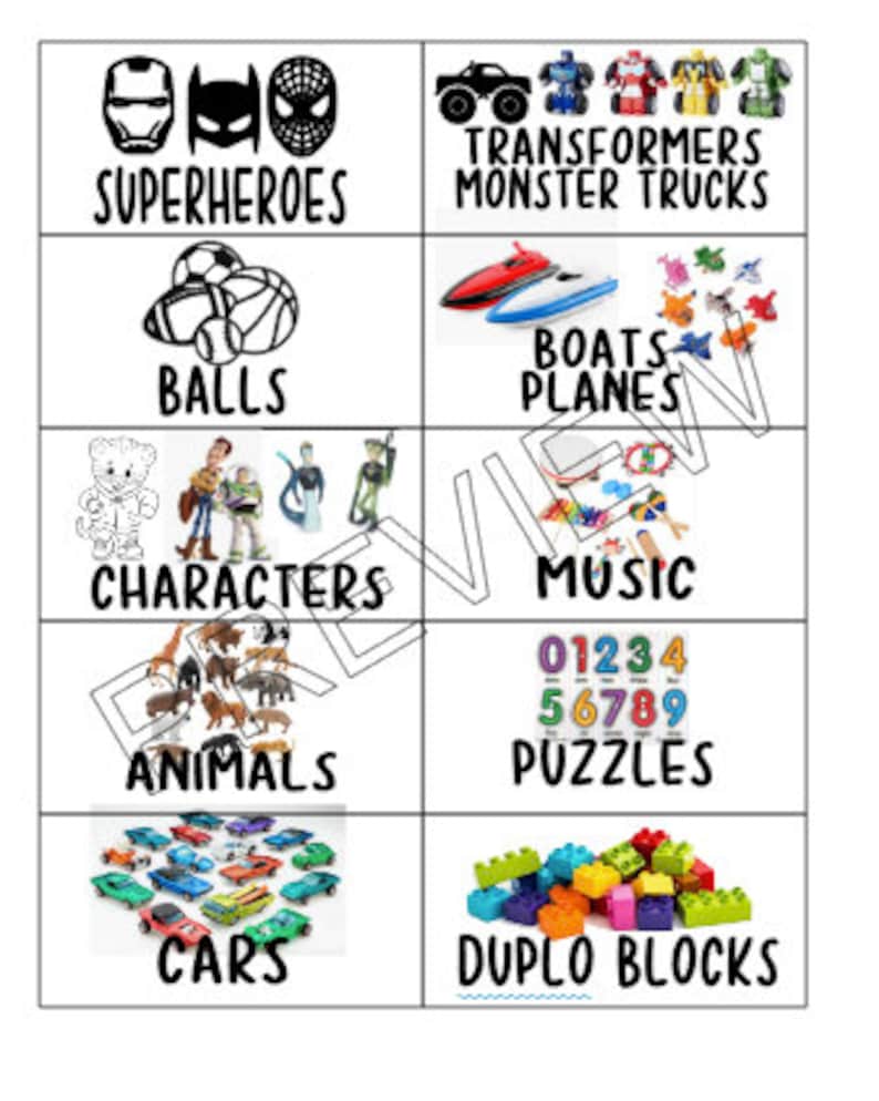 Toy Box Labels, Toy Cube Labels Toy Picture and Word Labels playroom ...