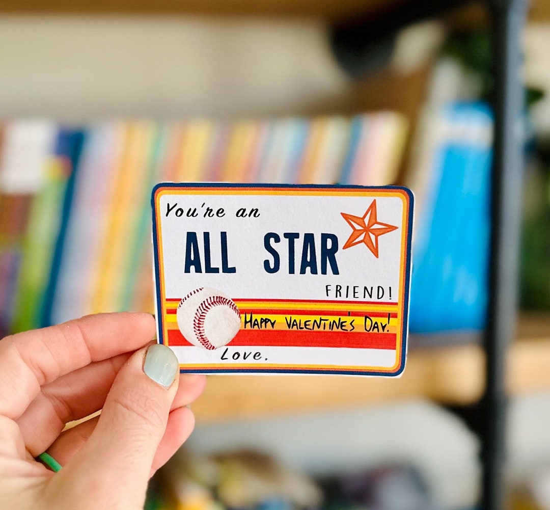 Astros Inspired Valentine Printable| All Star Friend| Baseball| Houston ...