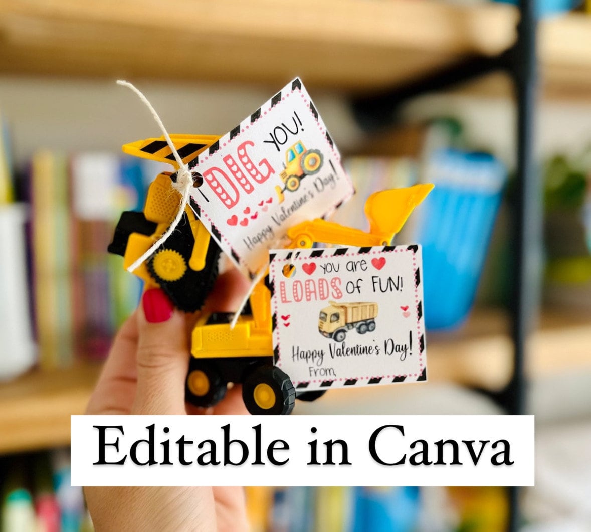 Construction Truck Class Valentine Boy School Valentine Printable Loads ...