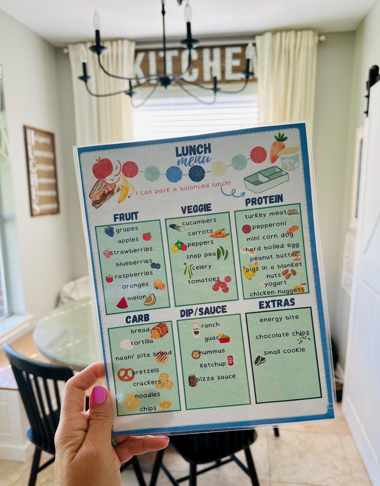 Lunch Menu With Pictures Printable | Lunch Box Planner | Food ...