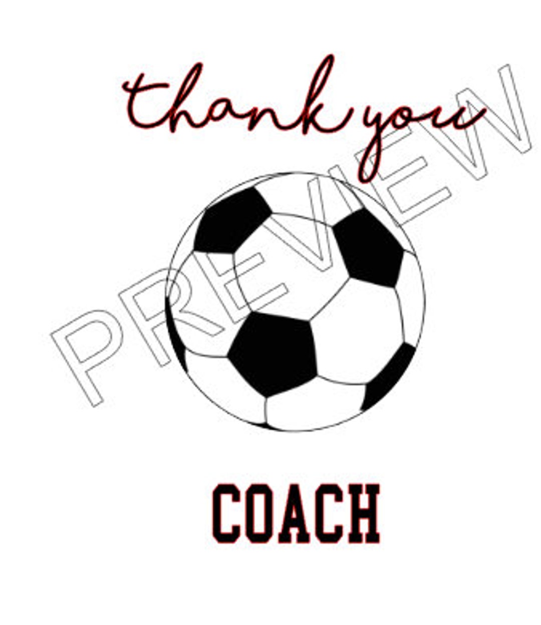 Thank You Soccer Coach Card Printable - Etsy Australia