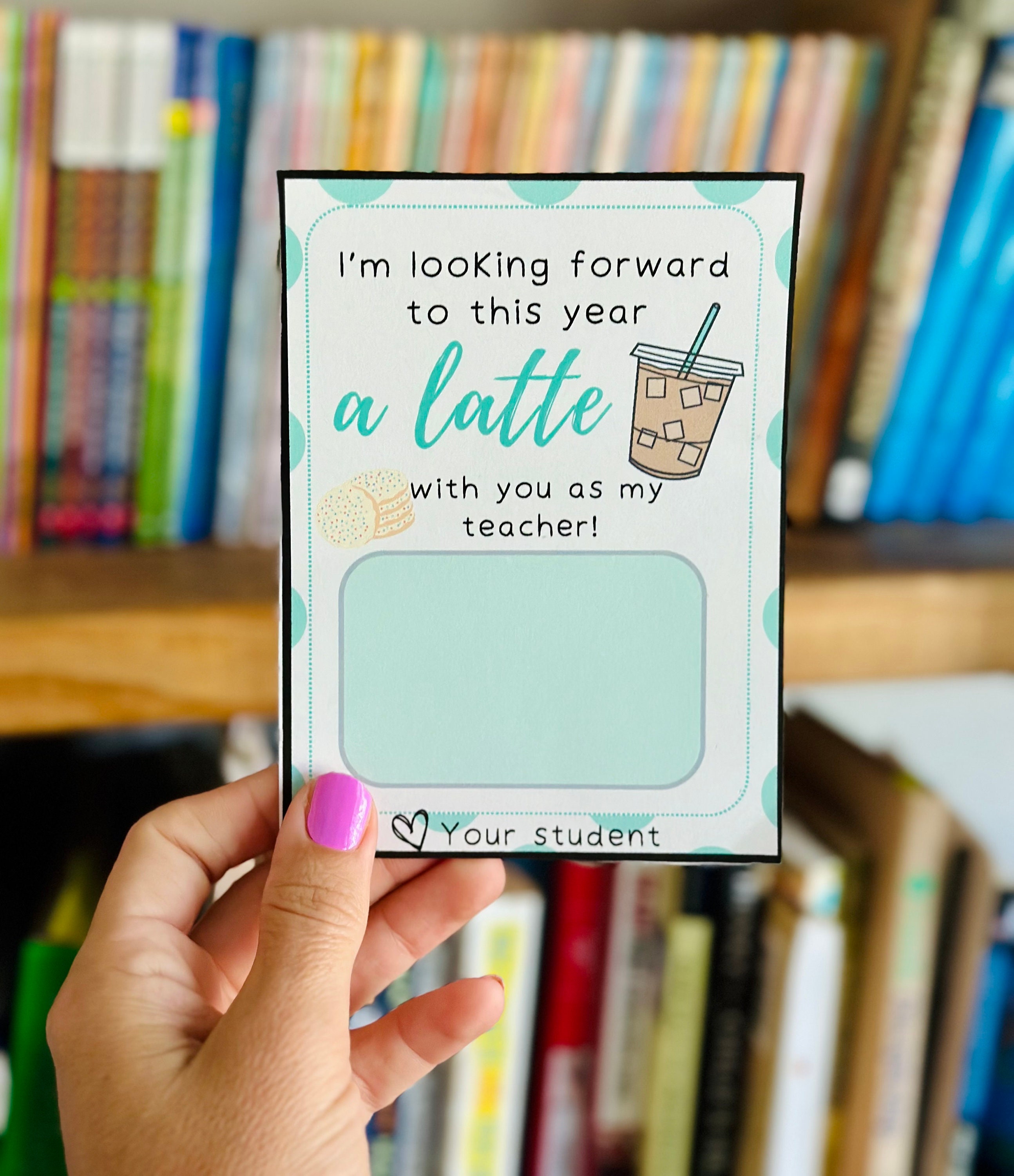 Latte Gift Card Teacher Printable| First Day of School| Meet the ...